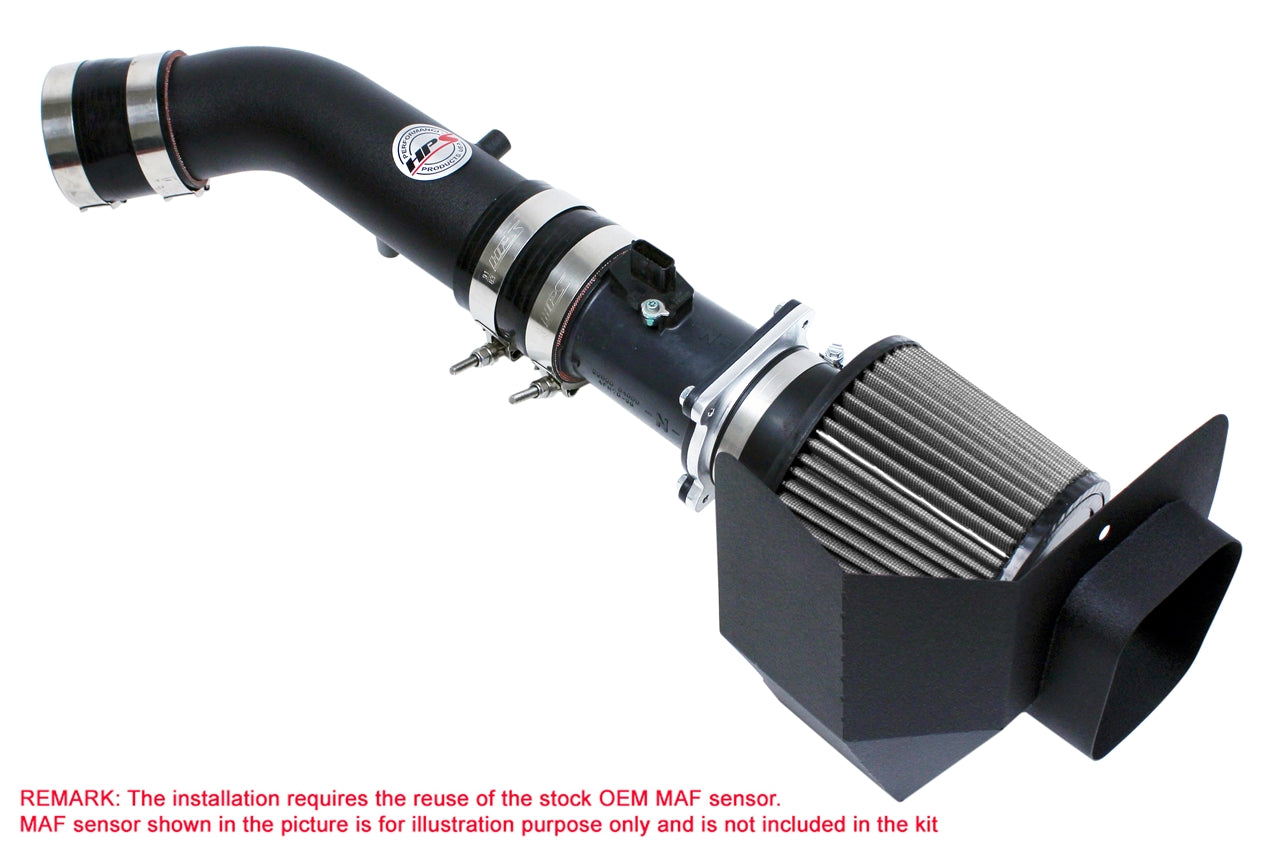 HPS Black shortram air intake kit with heat shield fits 2003-2006 ...